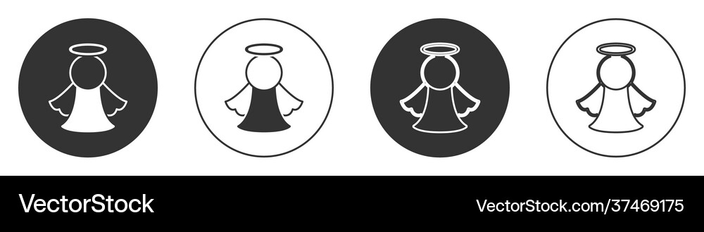 Black angel icon isolated on white background Vector Image