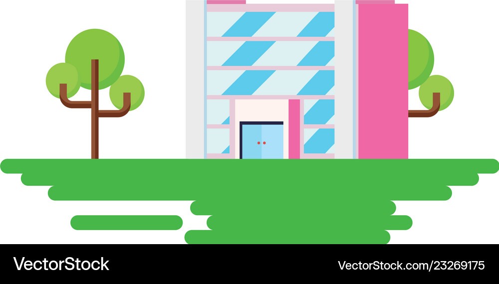 Building with trees in the landscape Royalty Free Vector