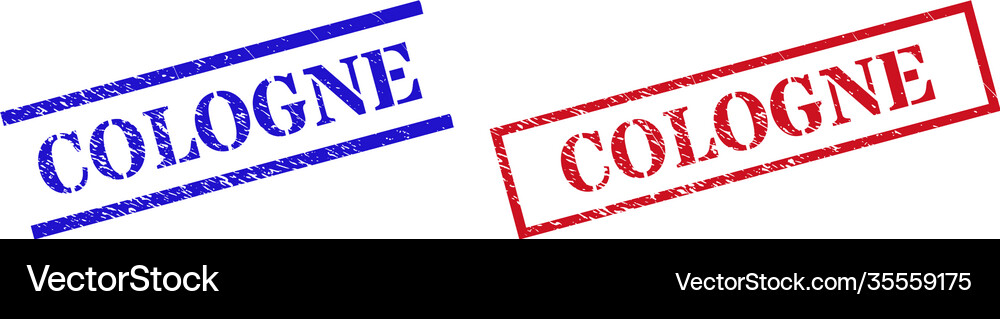 Cologne grunge rubber seal stamps with rectangle Vector Image
