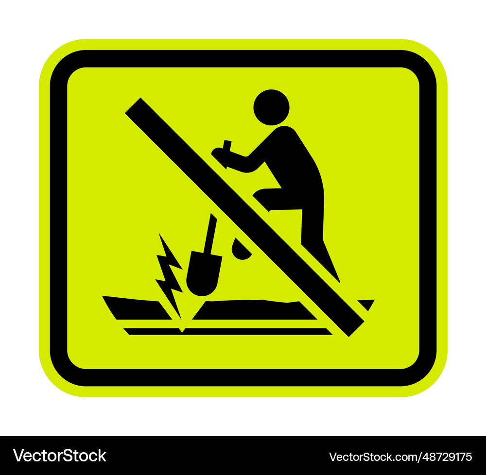 Danger sign high voltage cable buried do not dig Vector Image