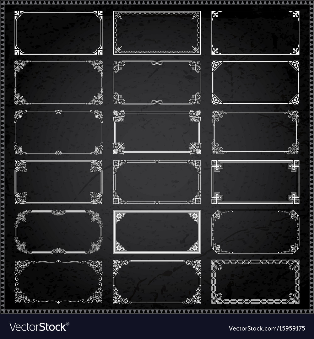 Decorative frames and borders rectangle 2x1 Vector Image