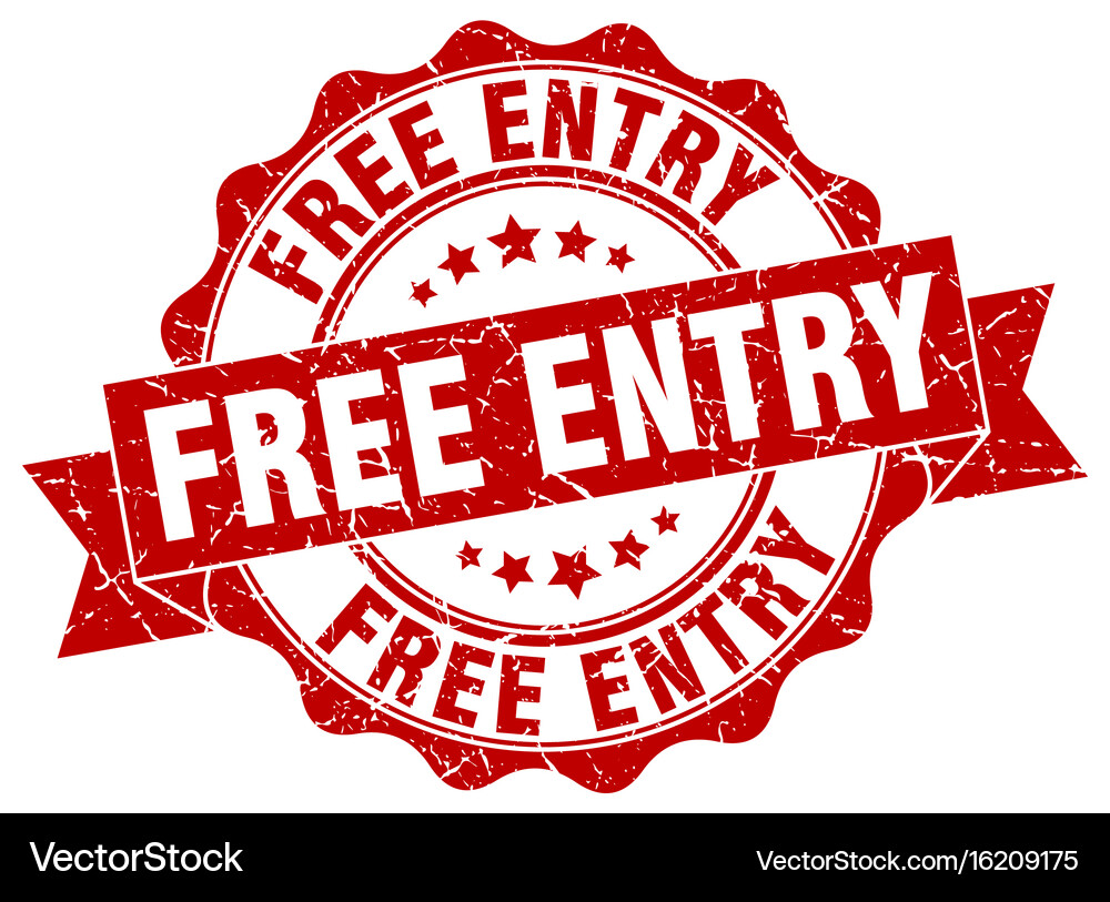 Free entry stamp sign seal Royalty Free Vector Image