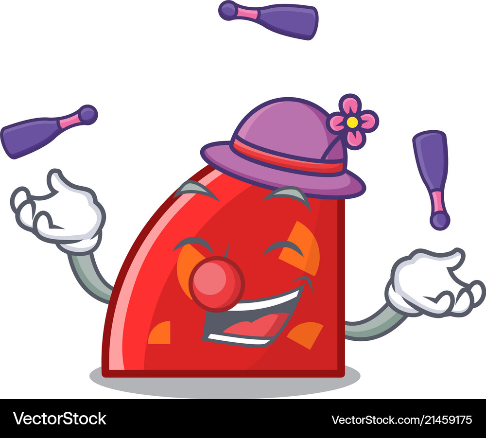 Juggling quadrant mascot cartoon style Royalty Free Vector