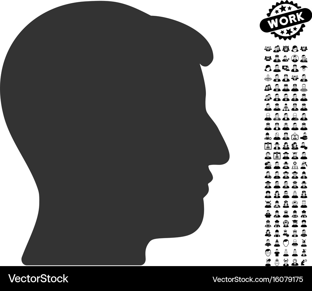 Man head icon with professional bonus Royalty Free Vector