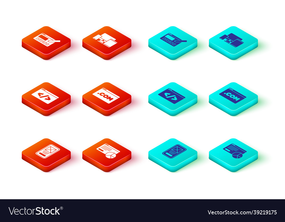 Set ui or ux design website statistic front end Vector Image