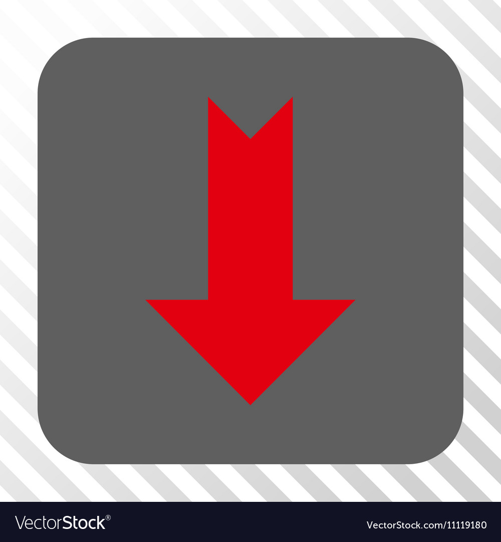 Arrow down rounded square button Royalty Free Vector Image