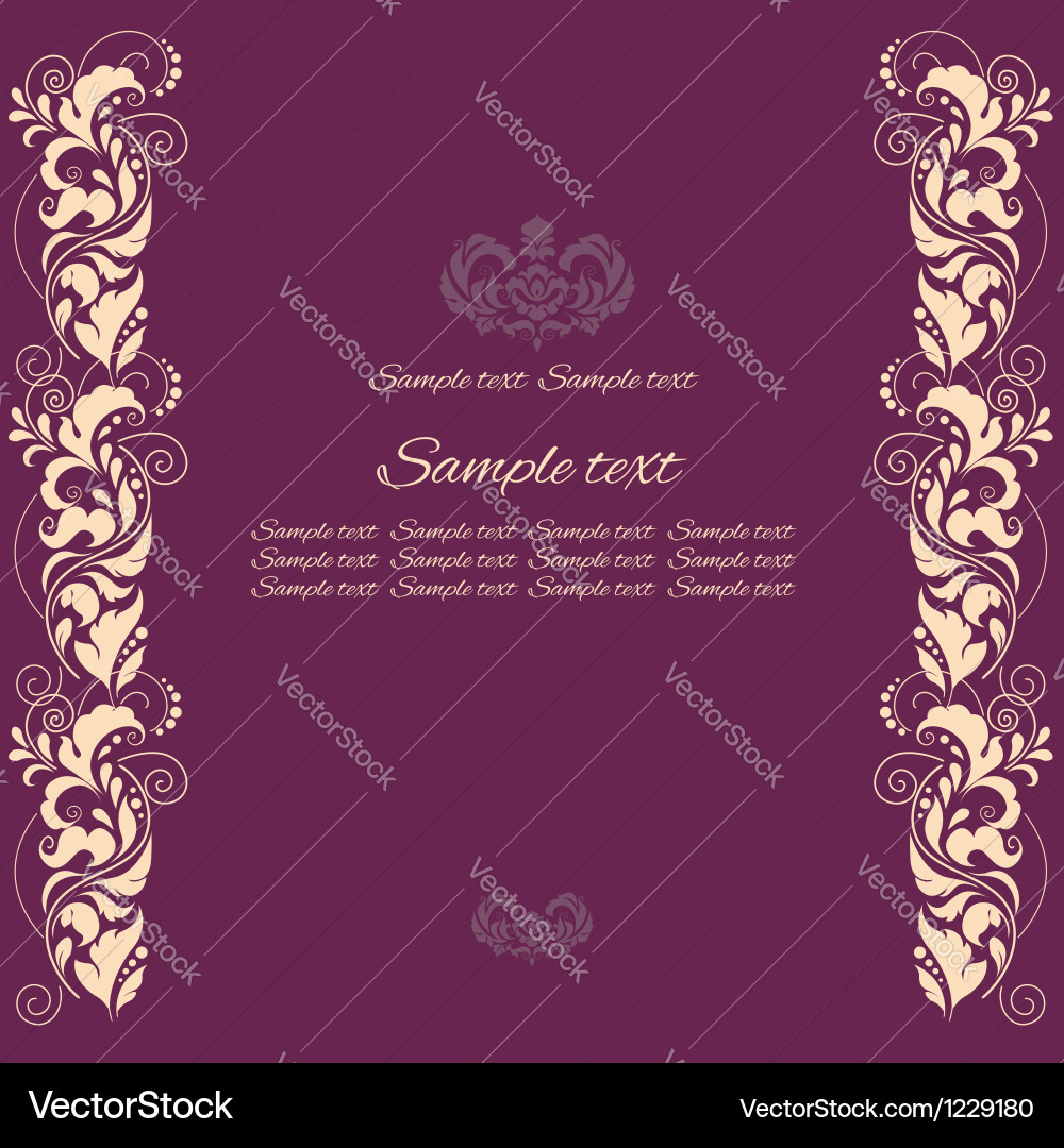 Background with floral ornamental fram Royalty Free Vector