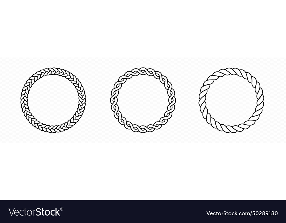 Braid circle frame round braided ring Royalty Free Vector