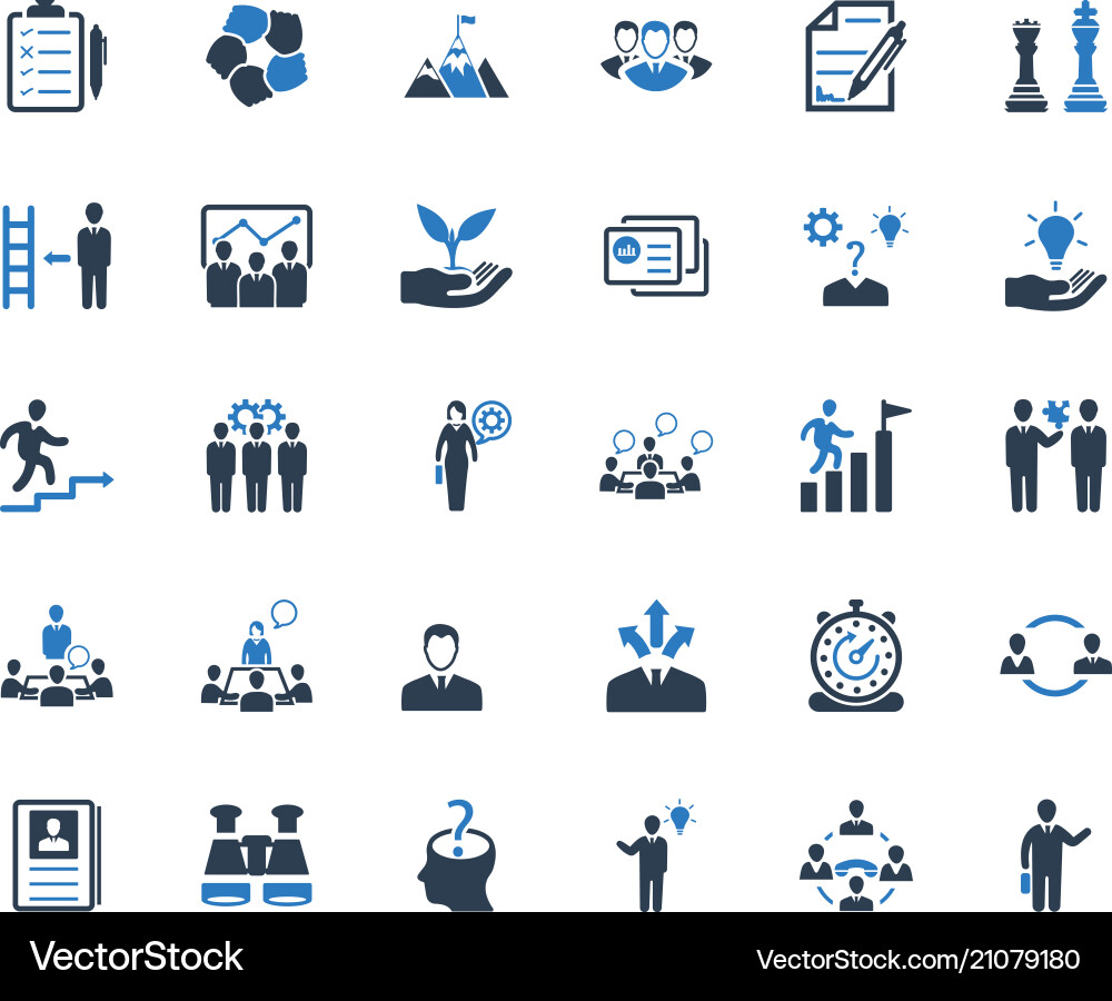 Business management icons Royalty Free Vector Image