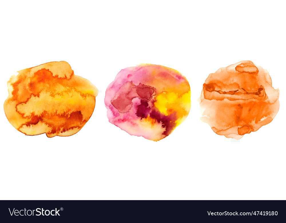 Collection of artistic yellow watercolor banner Vector Image