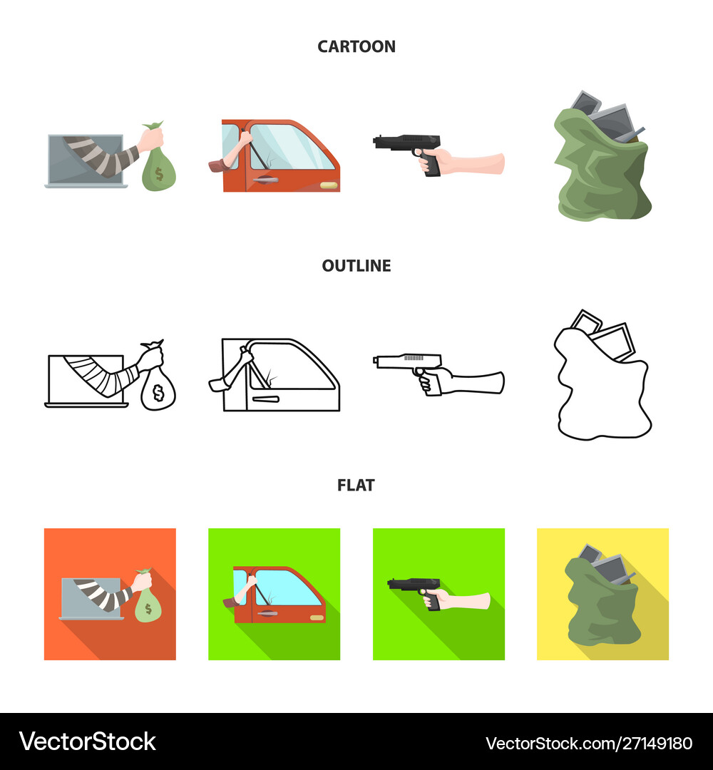 Crime and steal logo Royalty Free Vector Image