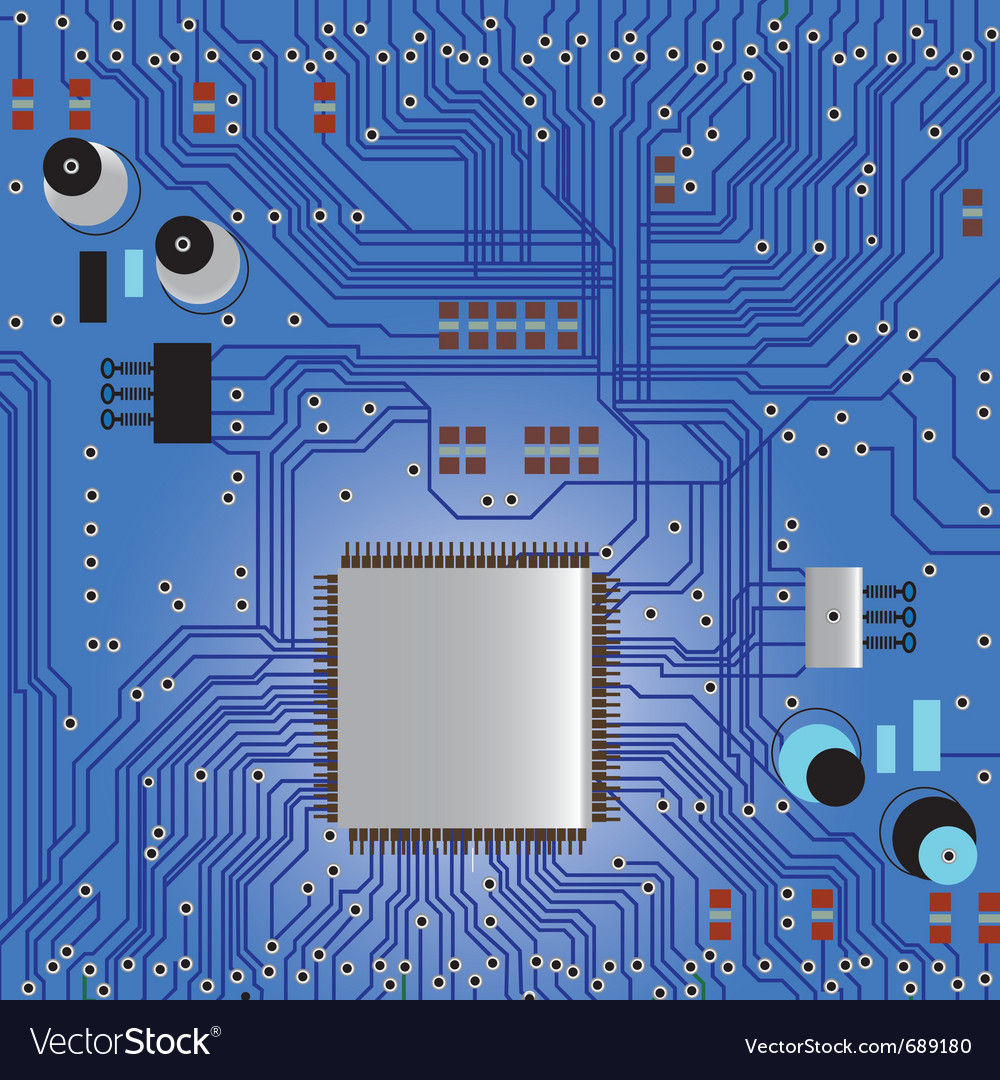 Electronic circuit board Royalty Free Vector Image