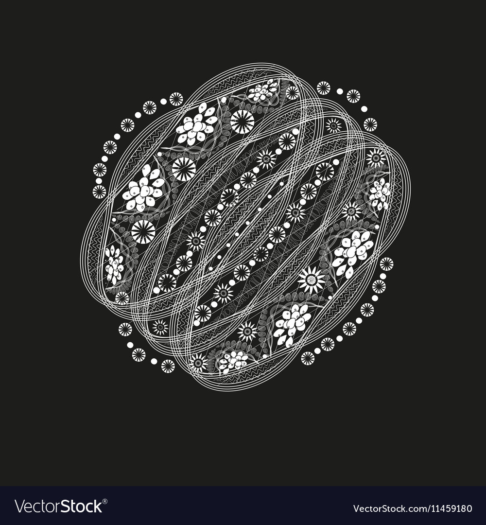 Fantasy pattern white graphics Royalty Free Vector Image