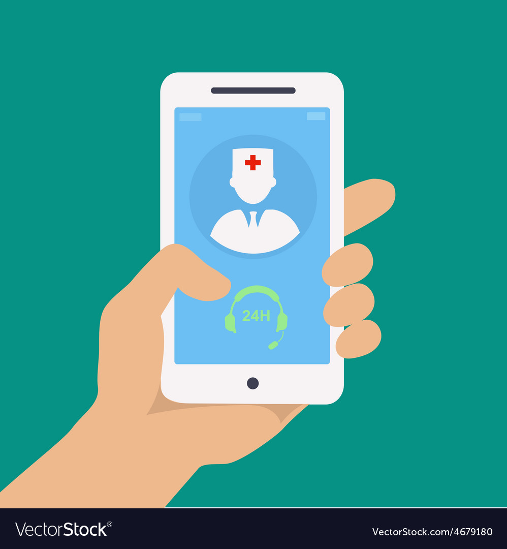 Flat concept web design of hand holding Royalty Free Vector