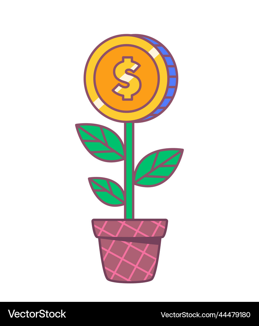 Money plant icon Royalty Free Vector Image - VectorStock