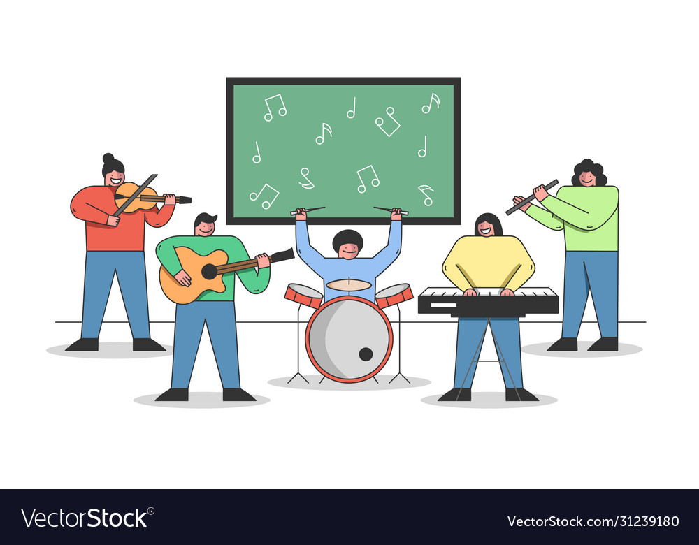 Musical education concept people are learning Vector Image
