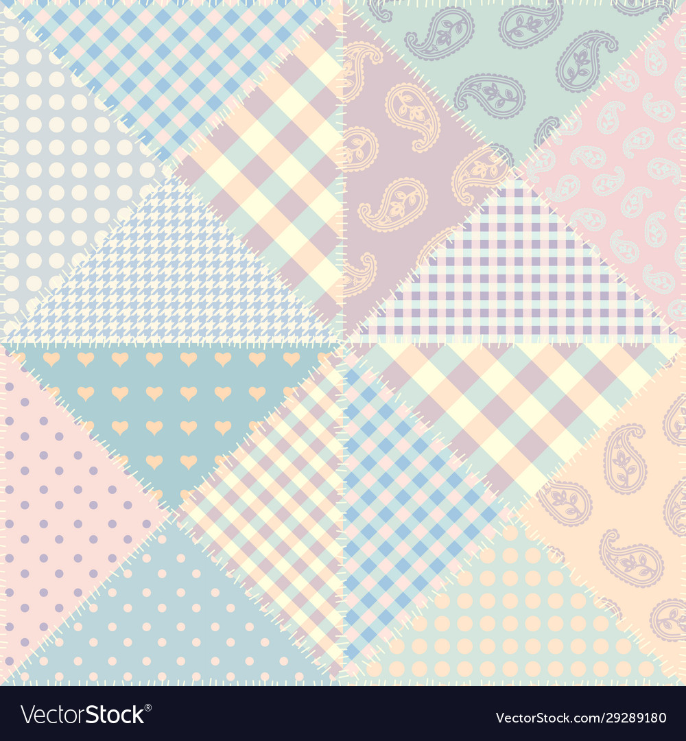 Patchwork pattern seamless quilting design Vector Image