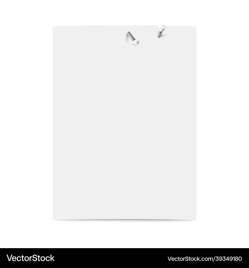 Rectangular vertical blank sheet on wall attached – Royalty-Free Vector ...