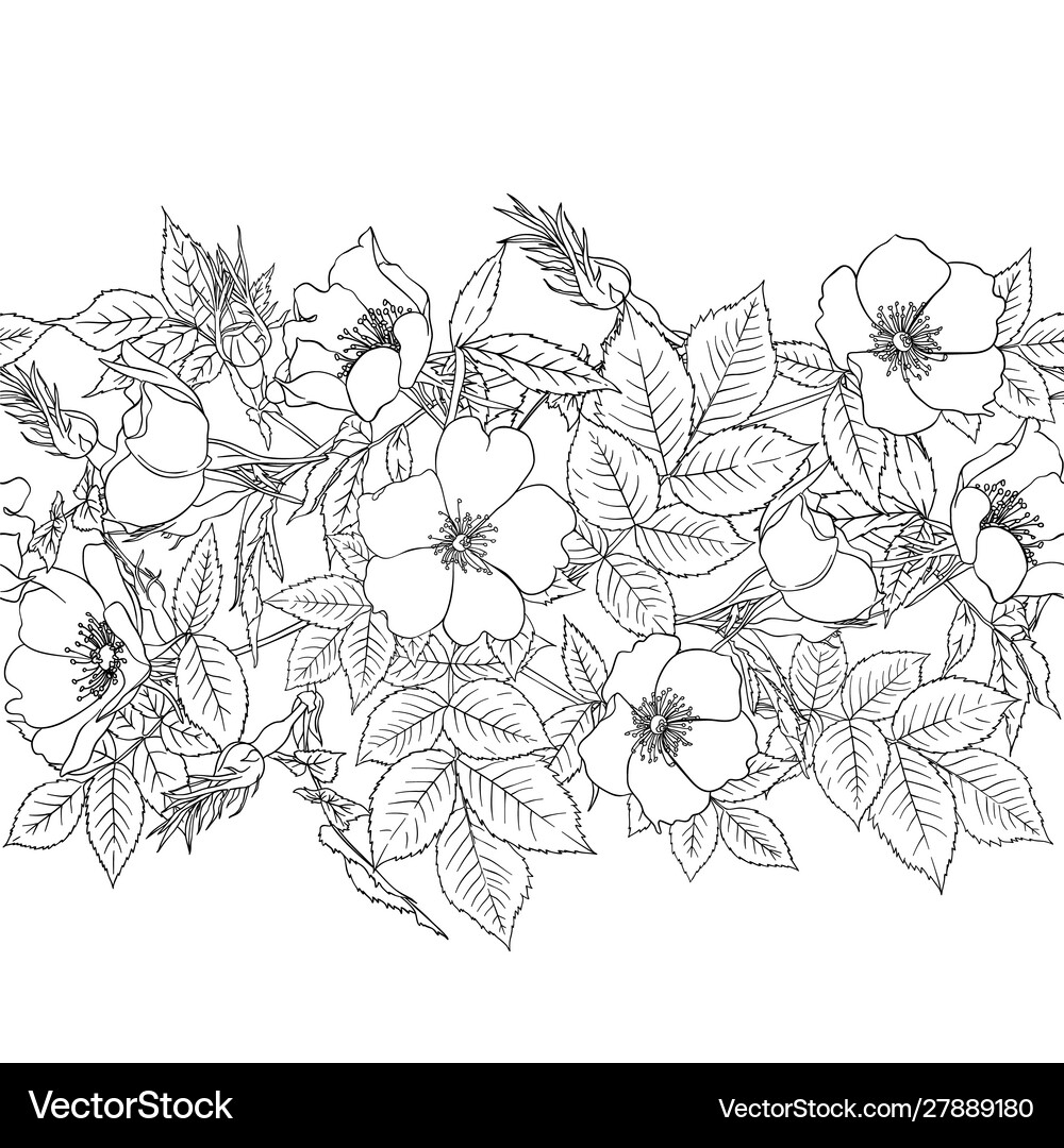 Romantic Rose Seamless Pattern Royalty Free Vector Image