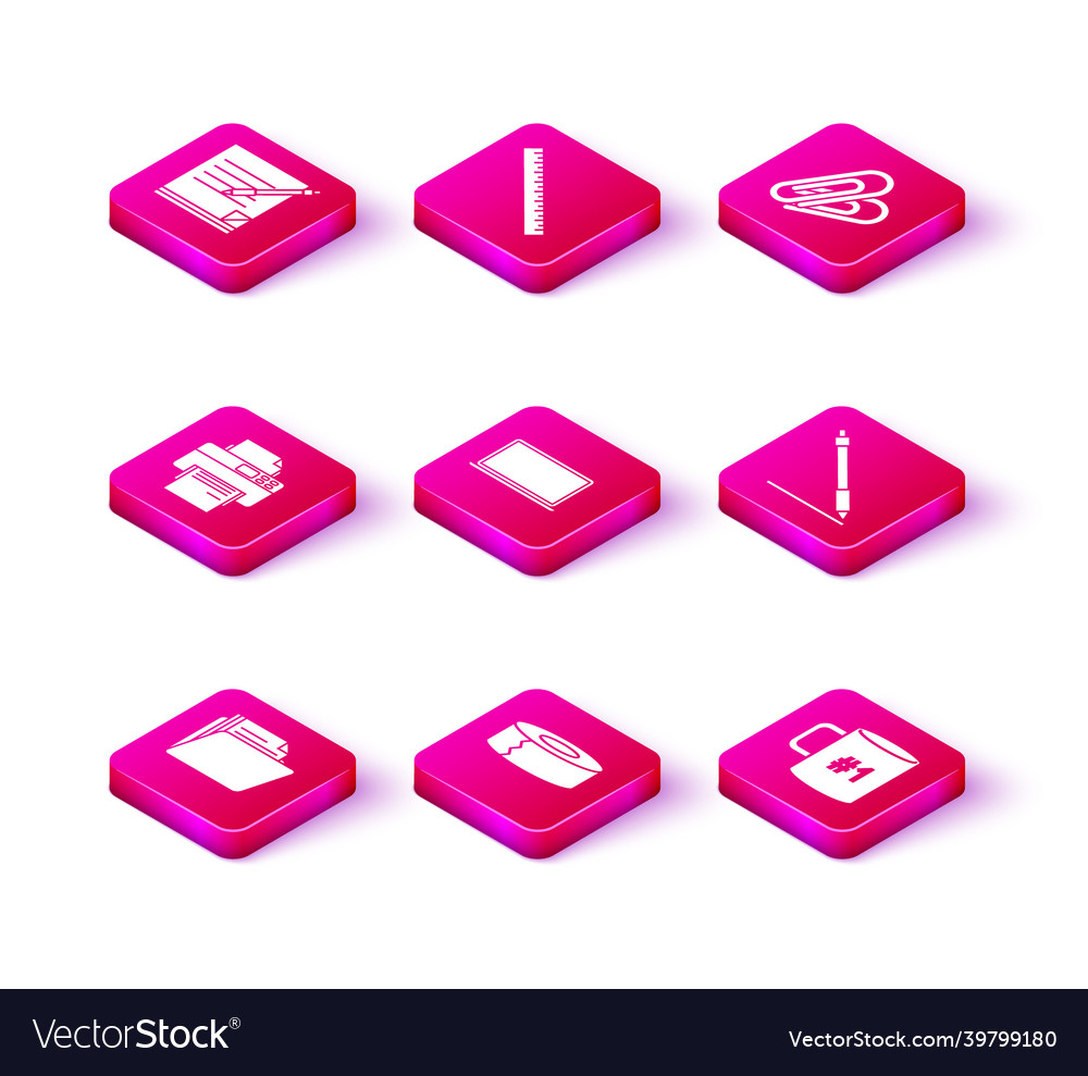 Set document folder scotch printer laptop Vector Image