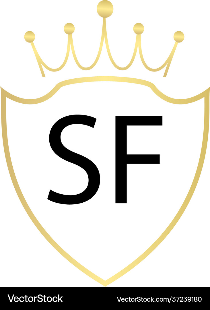 Sf letter logo design with simple style Royalty Free Vector