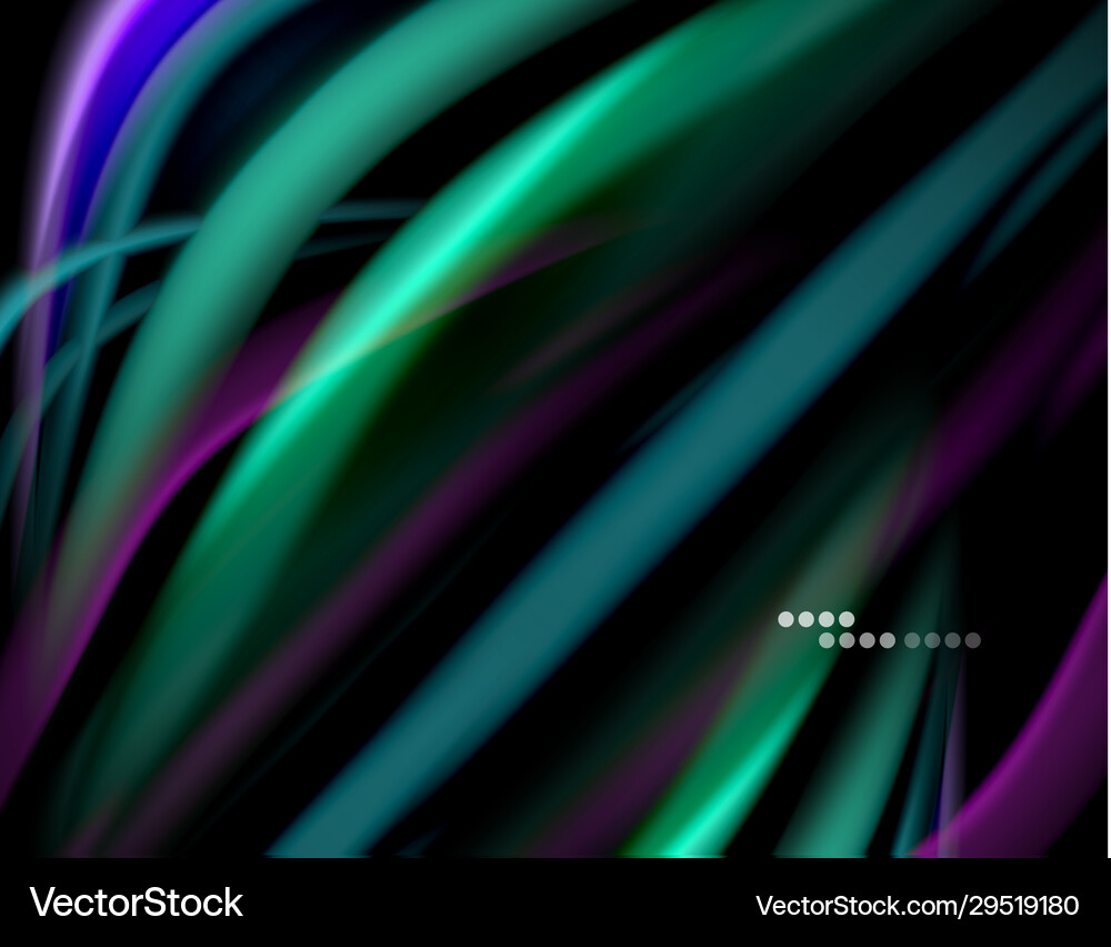 Silk smooth lines on black liquid fluid color Vector Image