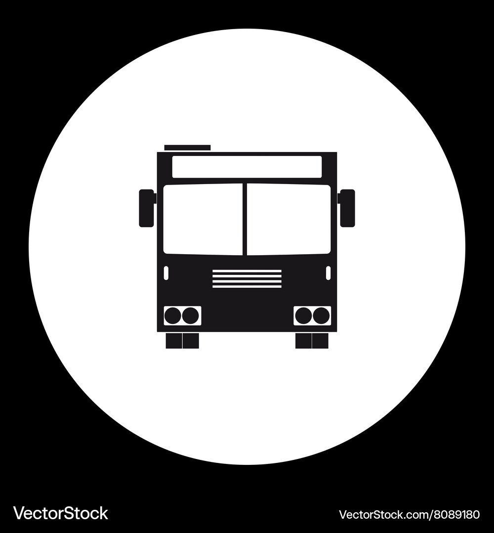 Simple front view school bus public transport icon