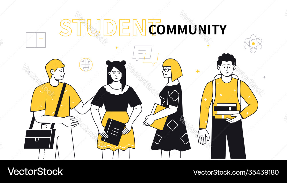Student community - colorful flat design style Vector Image