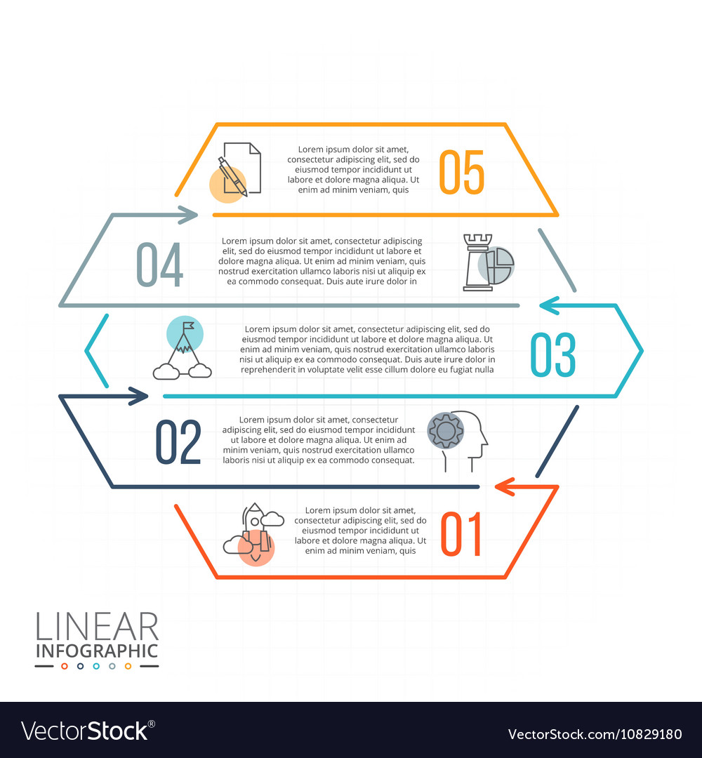 Thin line flat element for infographic Royalty Free Vector