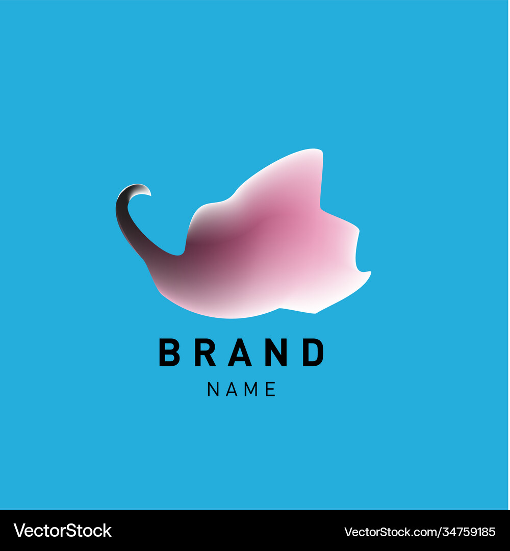 Abstract liquid 3d gradient logo brand company Vector Image