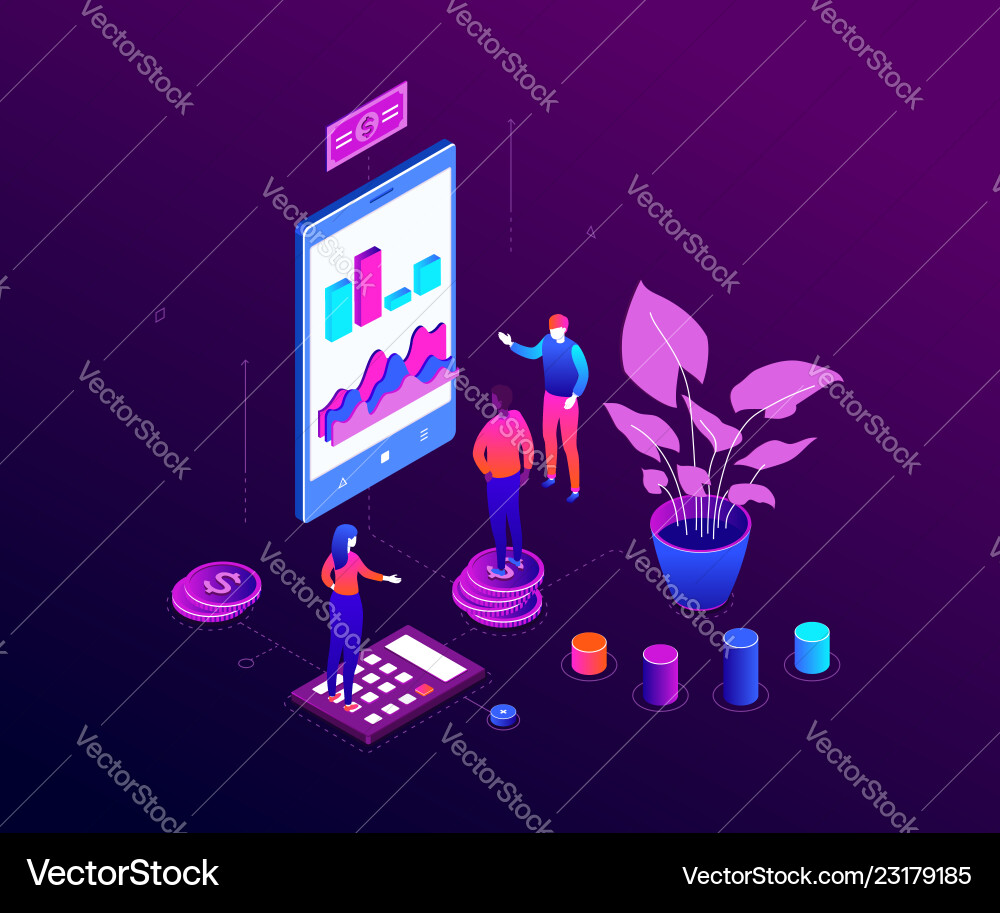 Financial advisor - modern colorful isometric Vector Image