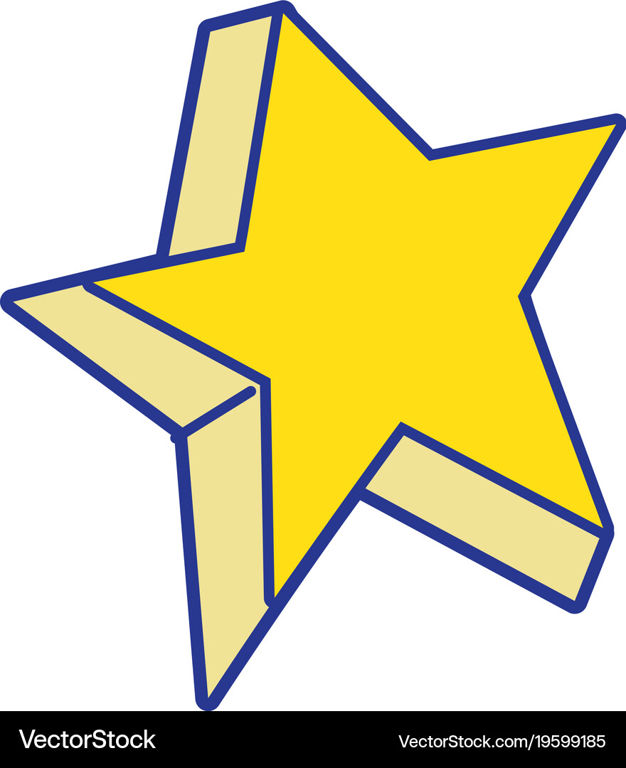 Full color cute bright star art design Royalty Free Vector