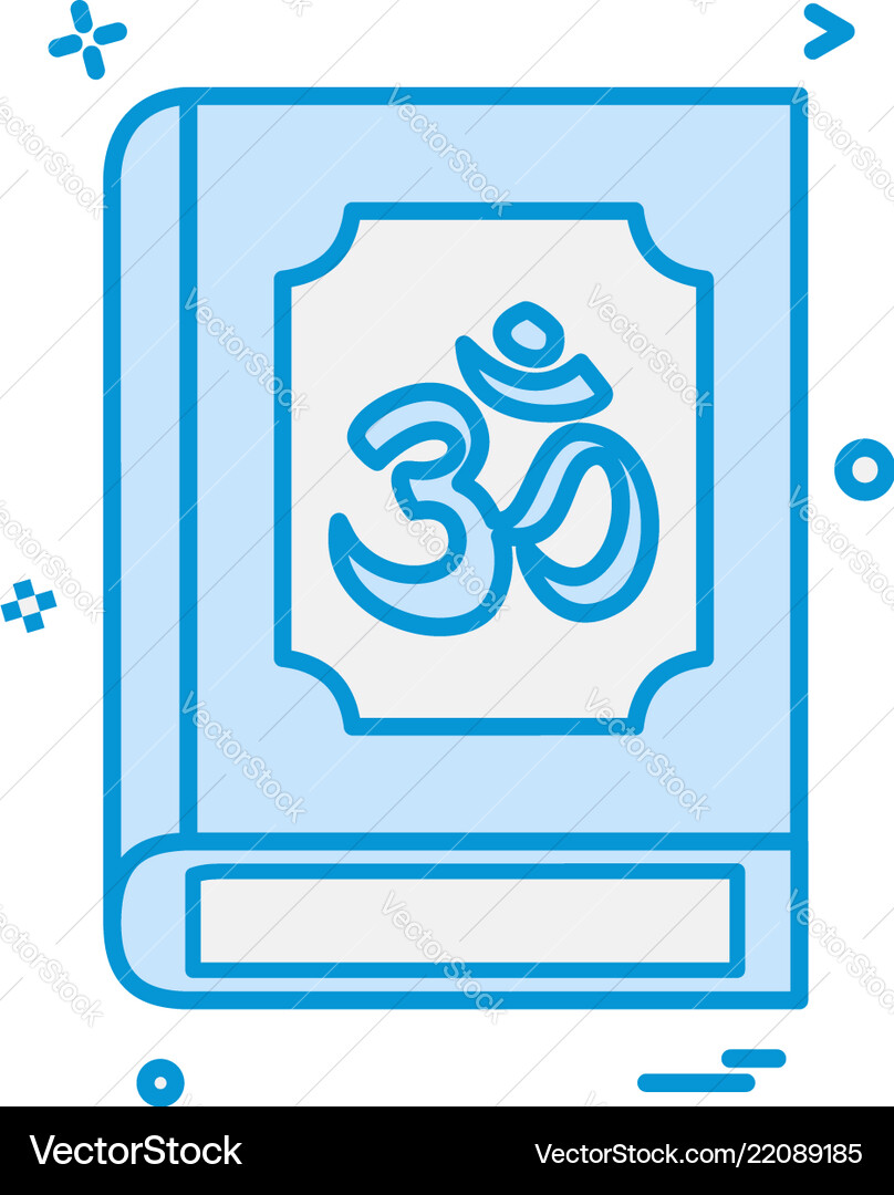 Hindu holy book icon design Royalty Free Vector Image