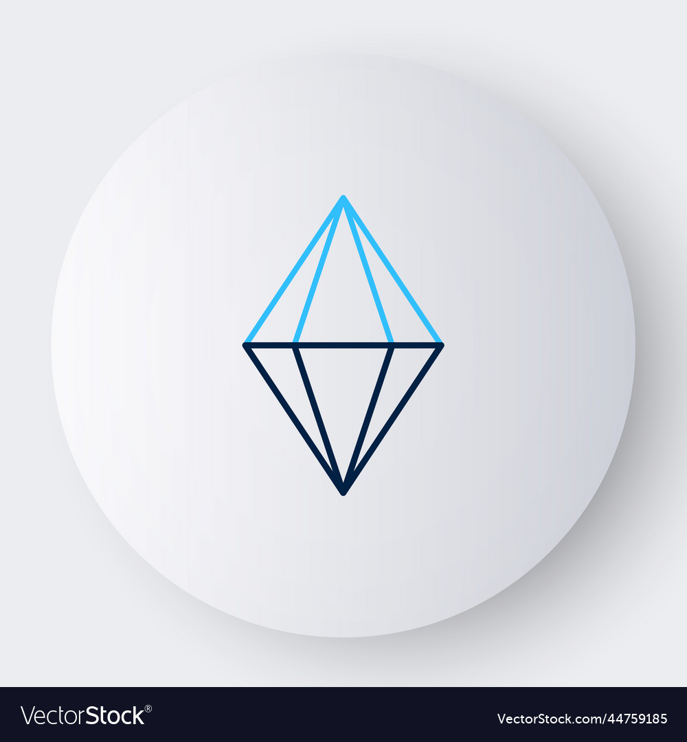 Line gem stone icon isolated on white background Vector Image