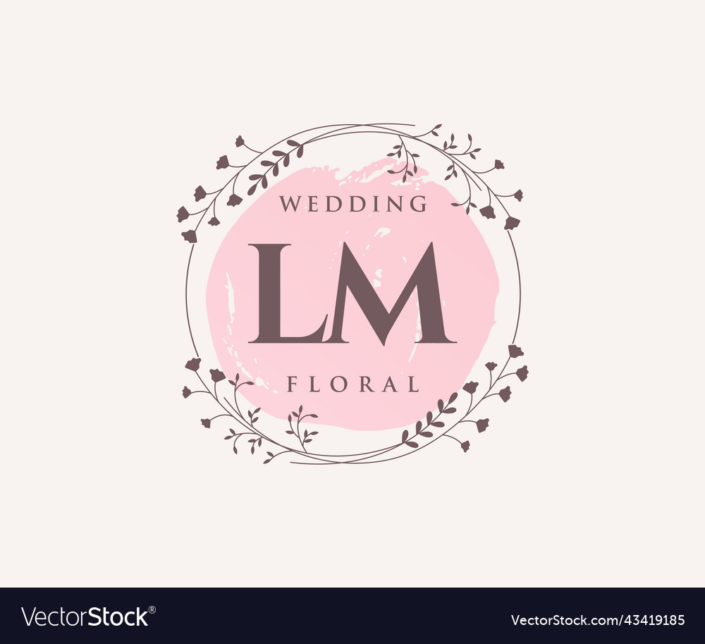 Lm initials letter wedding monogram logos Vector Image