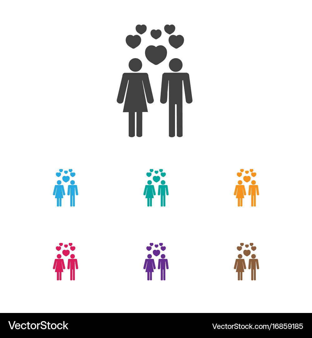 Love symbol on people icon Royalty Free Vector Image