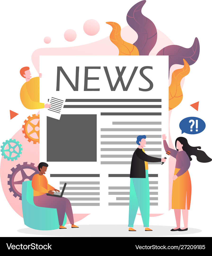 News concept for web banner website page Vector Image