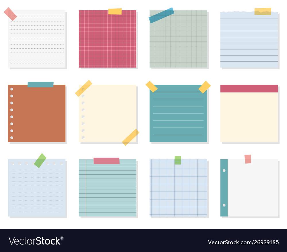 Note paper or sticky set Royalty Free Vector Image