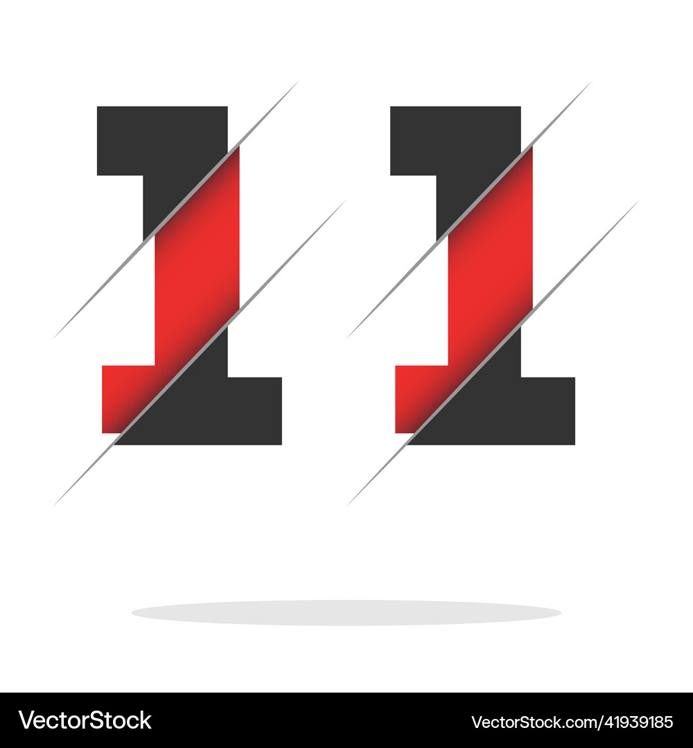 Number eleven 11 isolated on white background Vector Image
