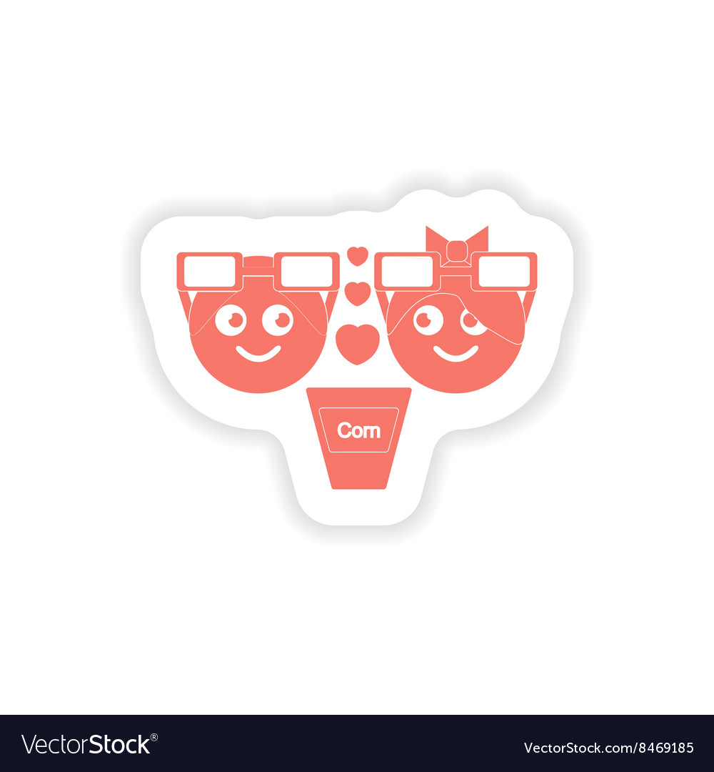 Paper Sticker On White Background Man Woman Vector Image