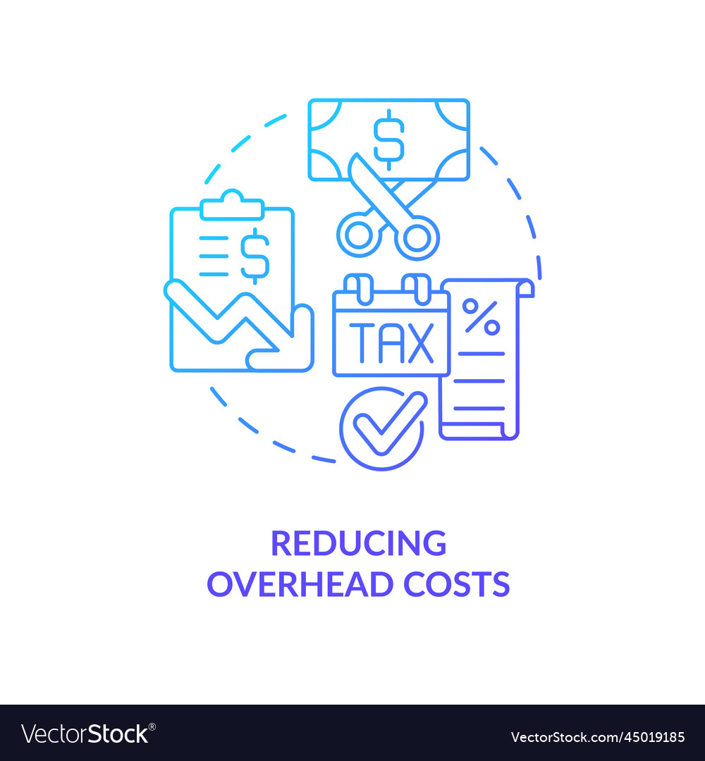 Reducing overhead costs blue gradient concept icon Reducing overhead costs blue gradient concept icon