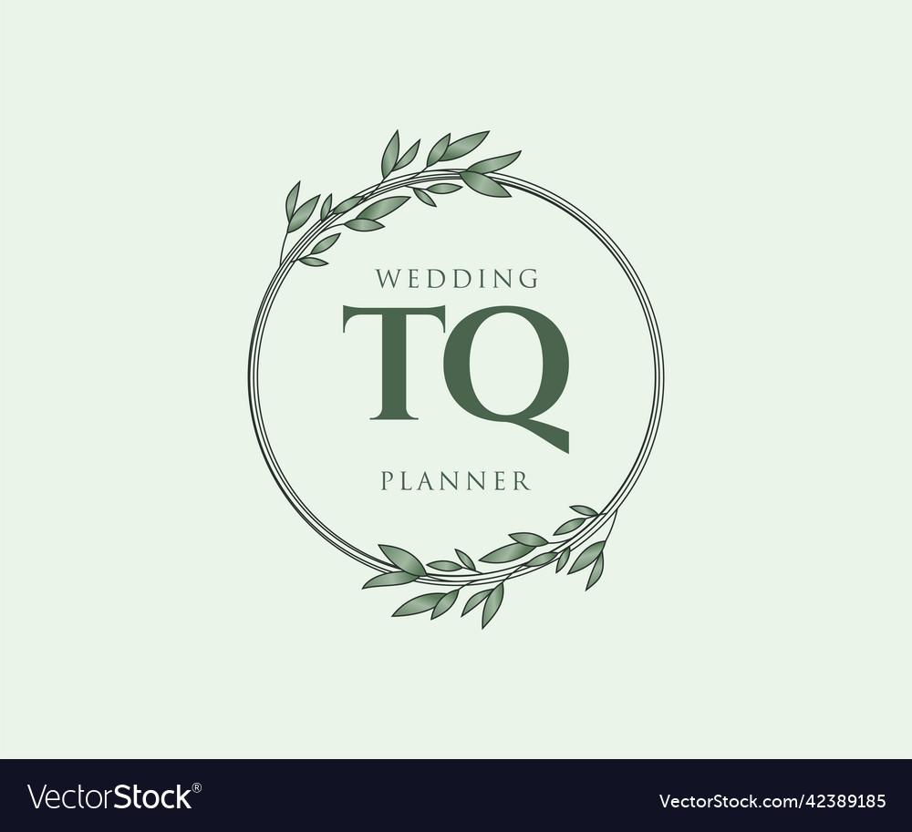 Tq initials letter wedding monogram logos Vector Image