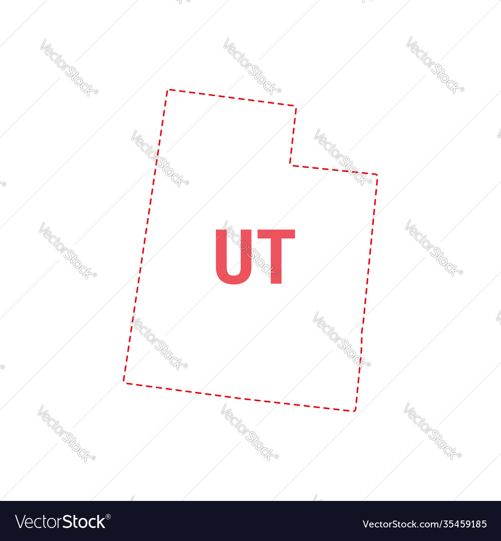 Utah us state map outline dotted border Royalty Free Vector