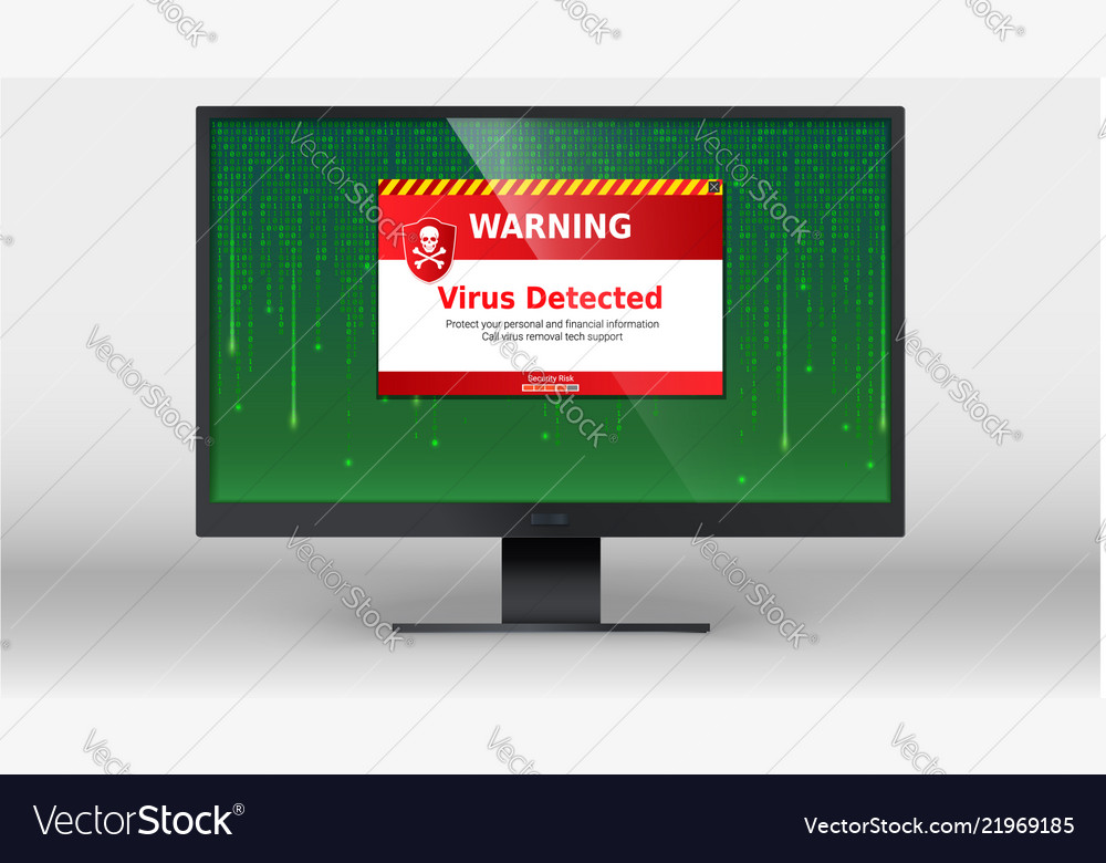 Virus Detected Alert Message Computer Royalty Free Vector