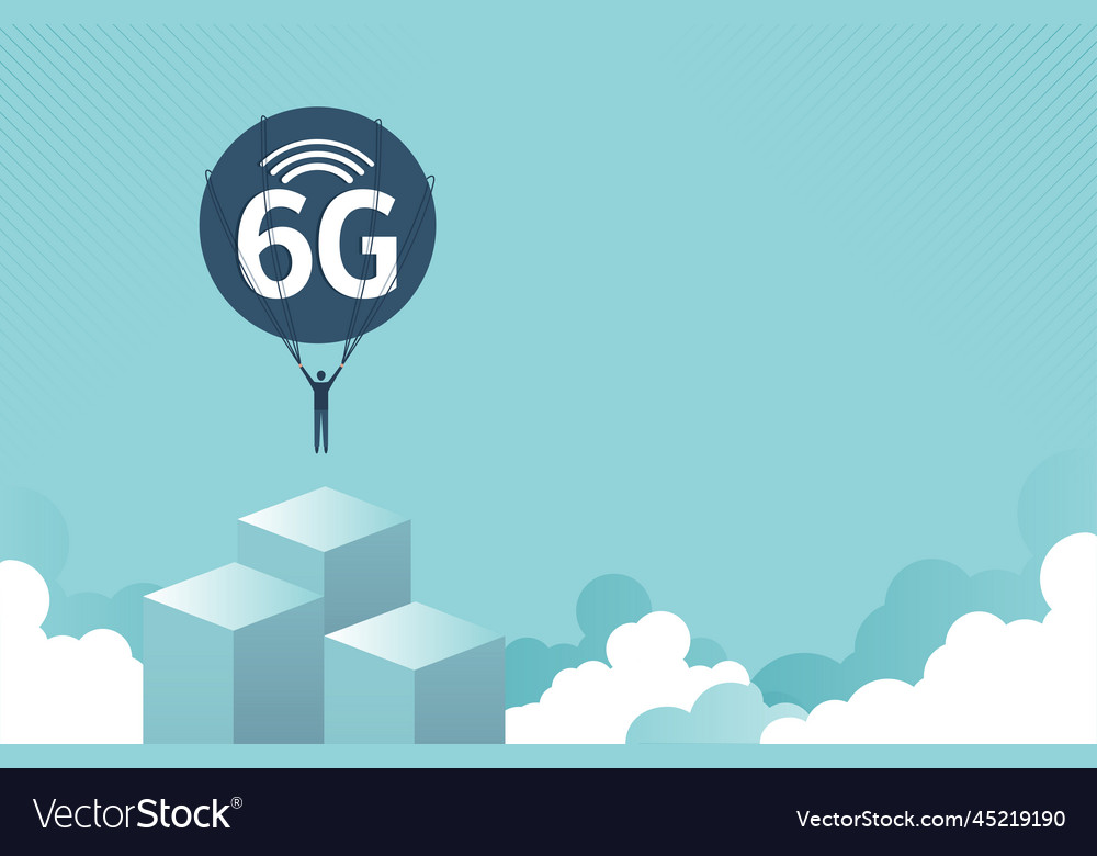 6g fast and soar into the sky technology wireless Vector Image
