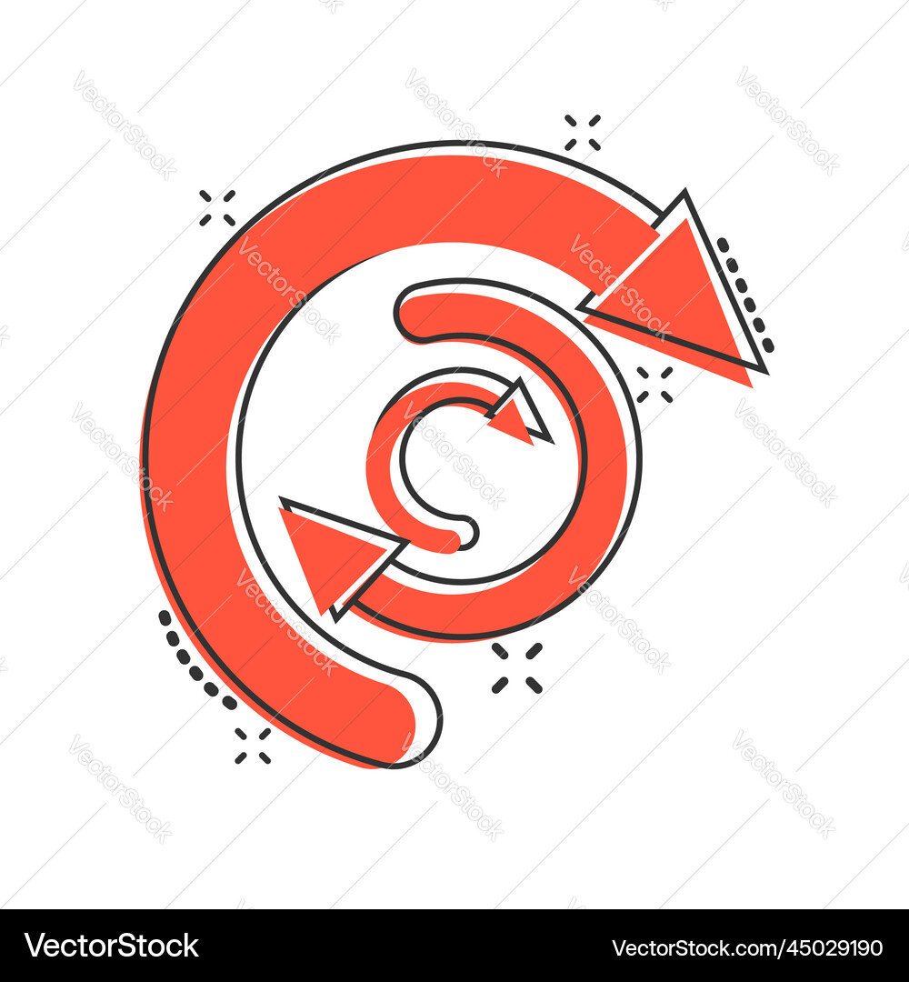 Arrow cycle icon in comic style recycle eco Vector Image