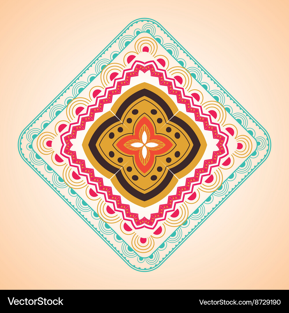 Bohemian design ornament icon Multicolored Vector Image