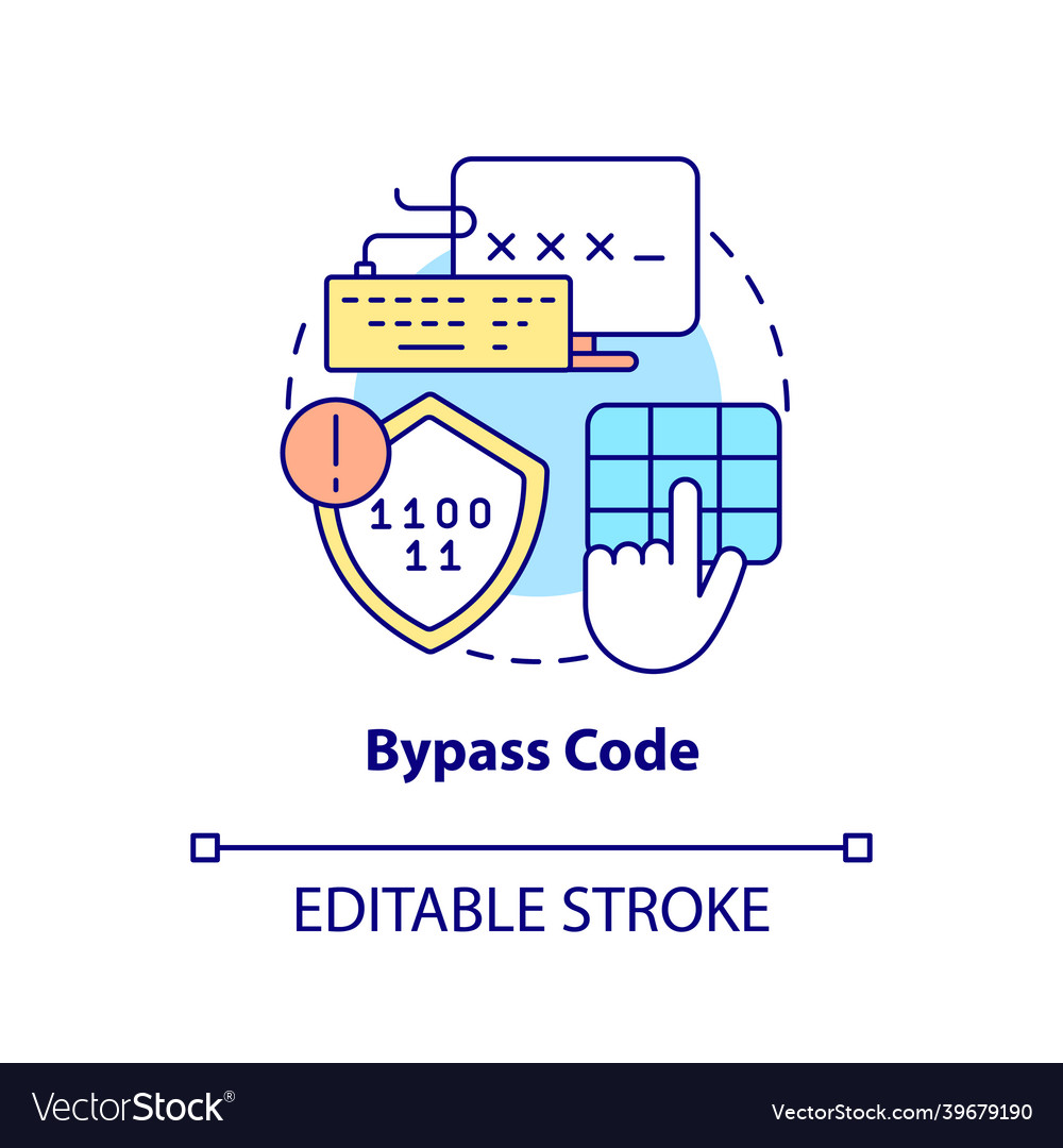 Bypass code concept icon Royalty Free Vector Image