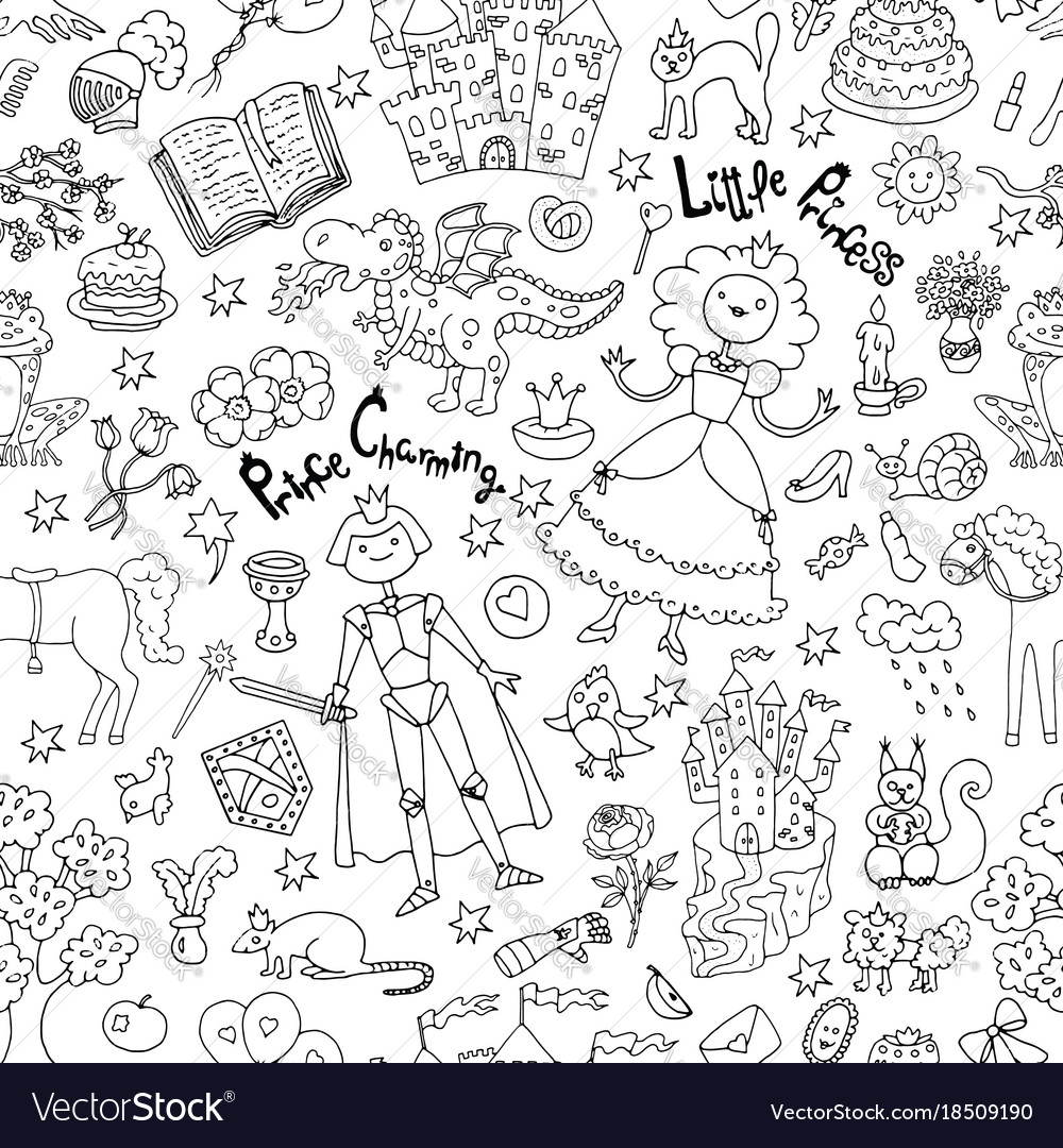 Fable seamless background Royalty Free Vector Image