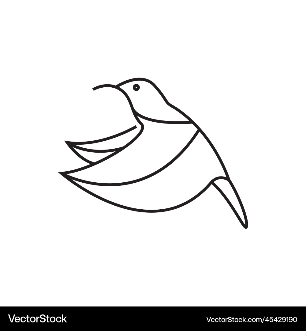 Hummingbird art line icon logo Royalty Free Vector Image